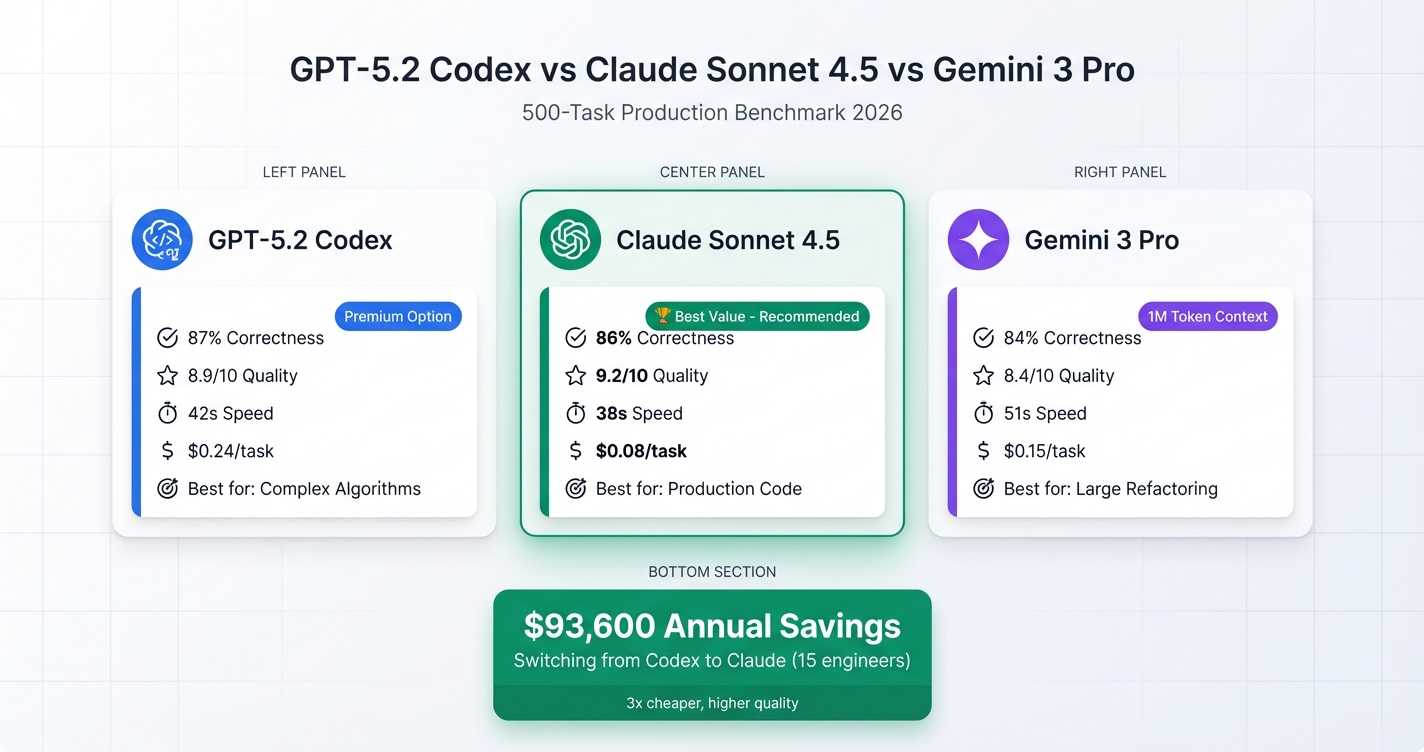 Codex vs Claude vs Gemini Coding Benchmark 2026 | Iterathon